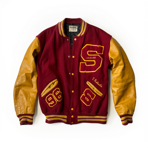 ORIGINAL VINTAGE SAXONS RED AND YELLOW WOOL VARSITY JACKET | The TBCo ...