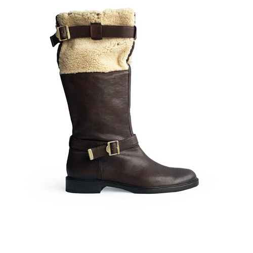 BALLY BROWN SHEARLING/LEATHER FIELD BOOTS | The TBCo. Classics