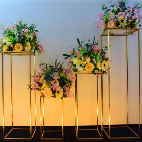 Set of 4 Metal Square Stands with Legs - White | Thistle And Fearne