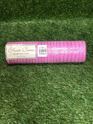 Poly Deco Mesh Metallic Baby Pink | Thistle And Fearne