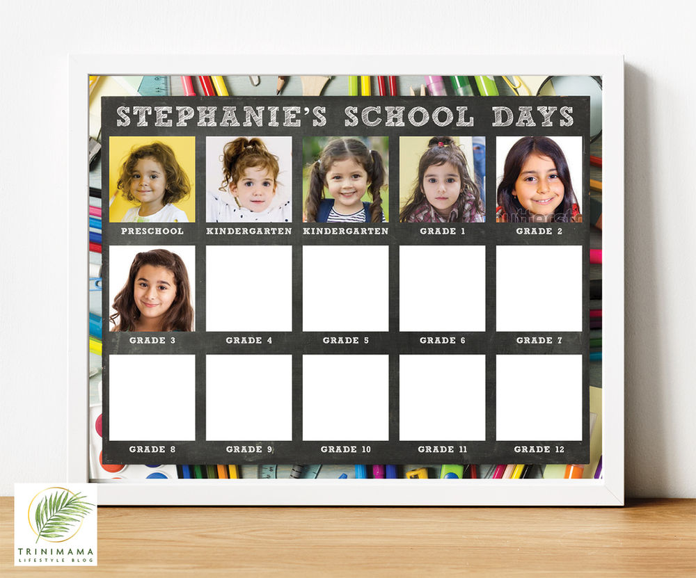 How To Display Yearly School Photos - School Days Collage - Preschool ...