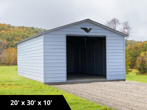 All White Metal Storage Building | Legacy Carports