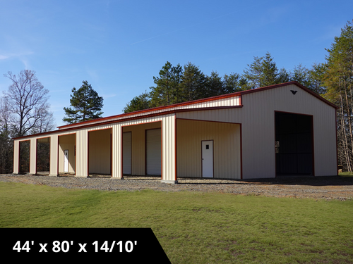 Custom Metal Workshop with Lean-to | Legacy Carports