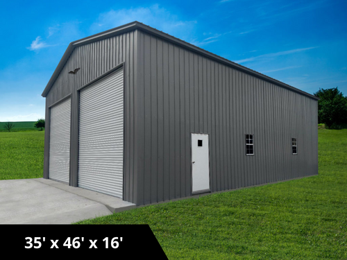 Quaker Gray Commercial Steel Building | Legacy Carports
