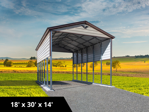 Metal RV Cover with Double Steel Legs And Baserails | Legacy Carports