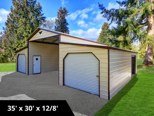 Metal Horse Barn with Dutch Garage Doors | Legacy Carports