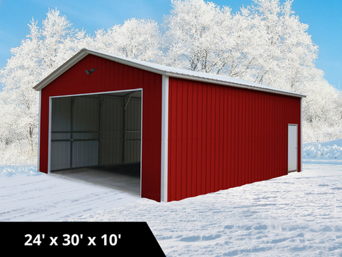 Red Vertical Metal Shed | Legacy Carports