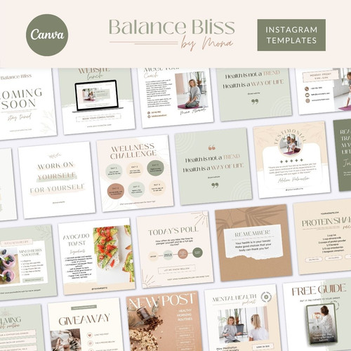 BALANCE BLISS Instagram Templates | Sunny Willow Design