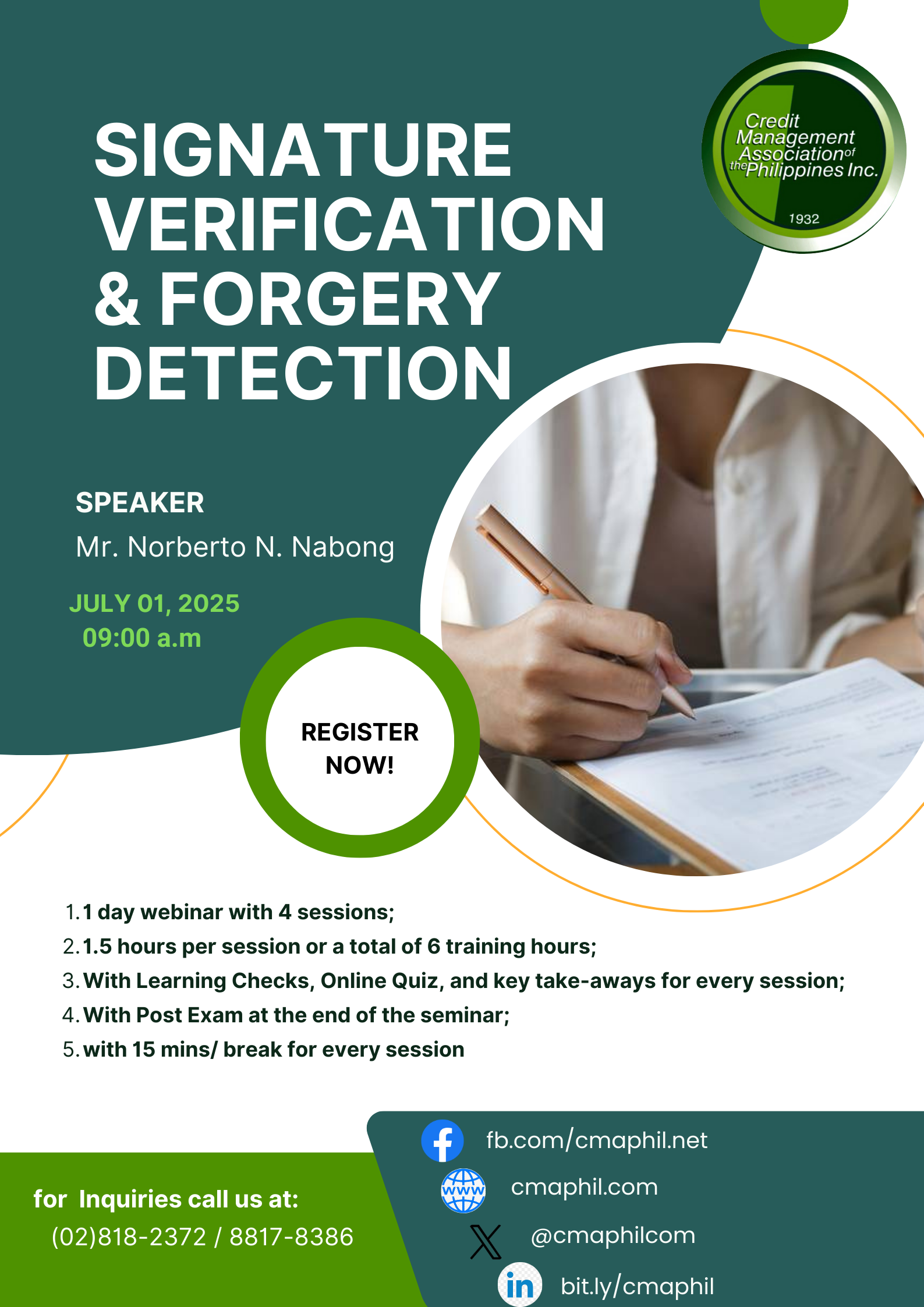 Signature Verification and Forgery Detection | CMAP Events