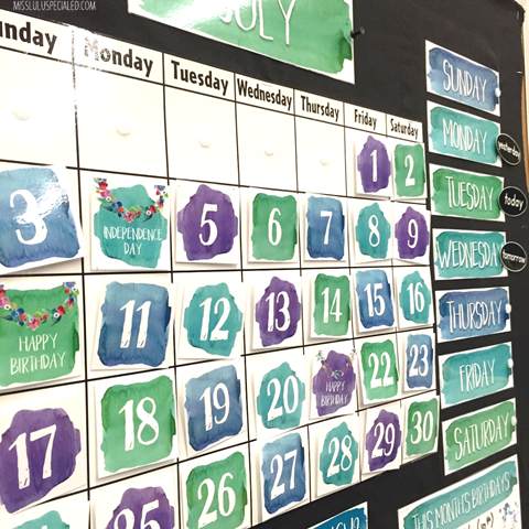 CALM & COOL WATERCOLOR CLASSROOM THEME