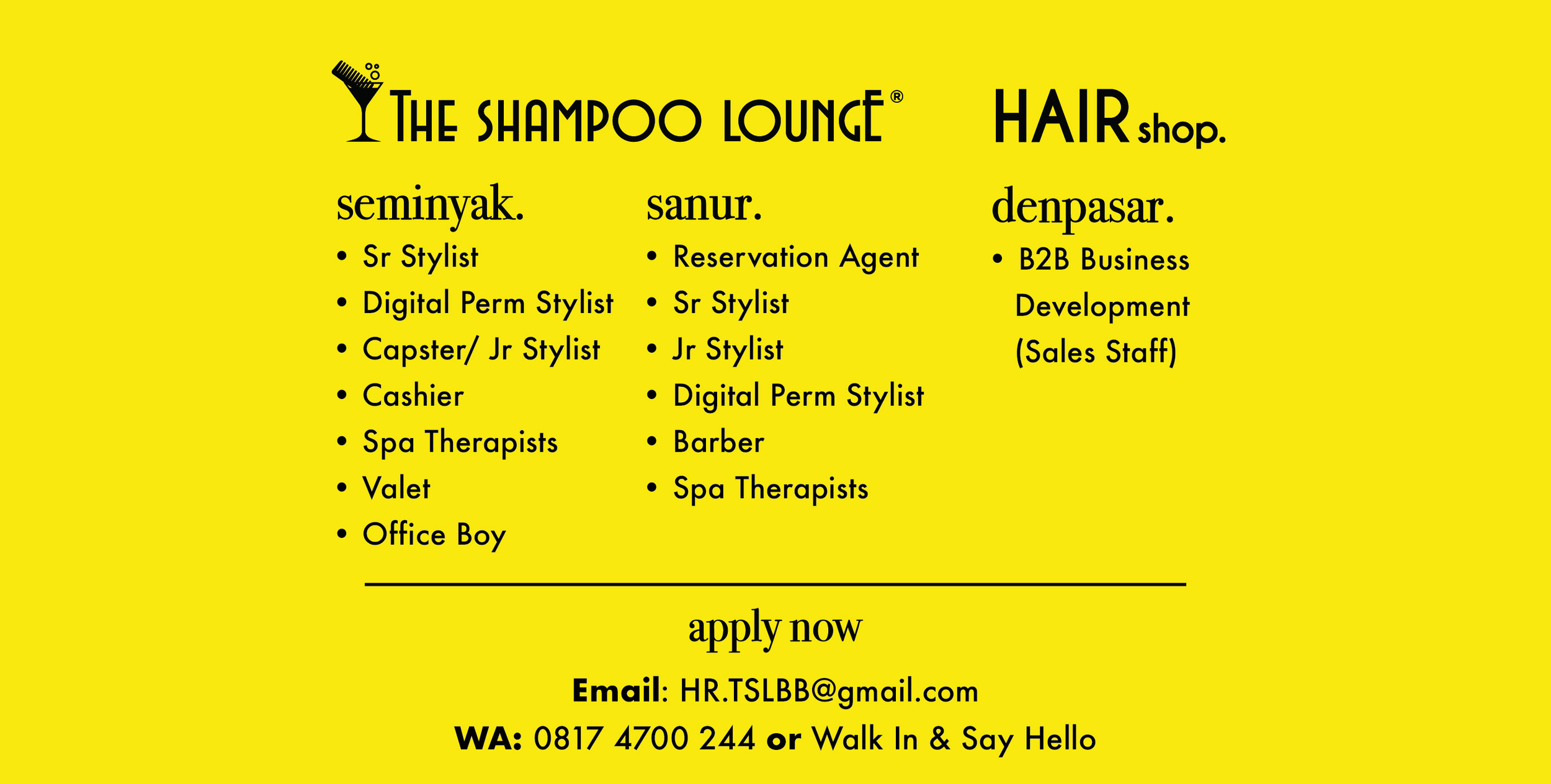 Hiring | the-shampoo-lounge