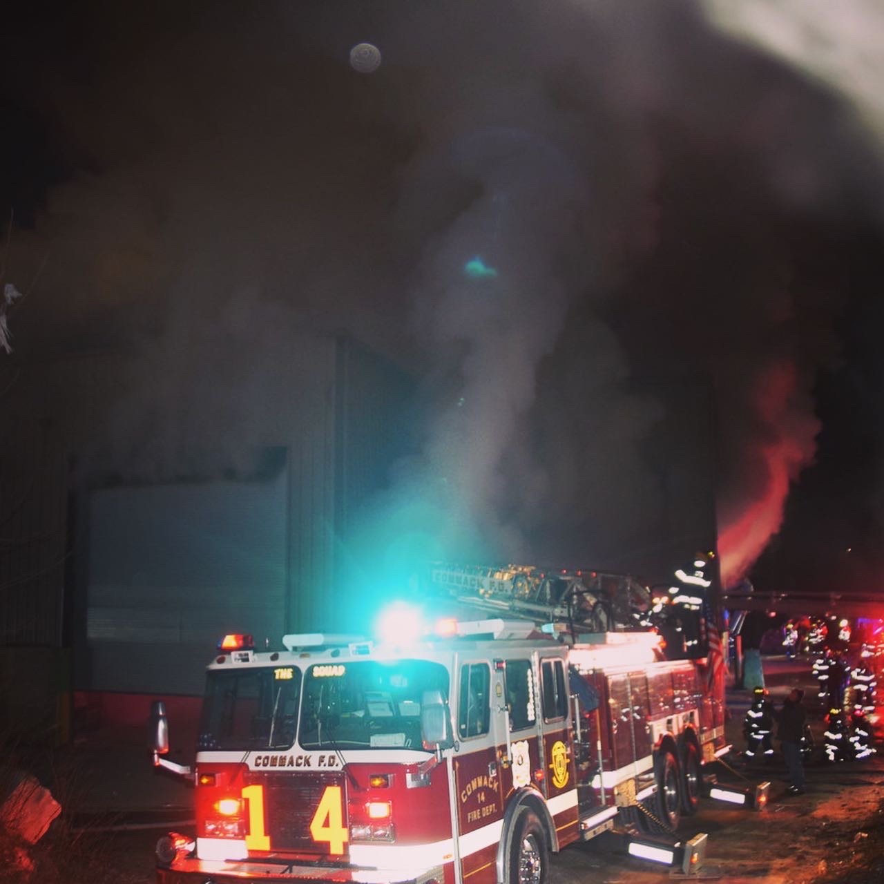 Saturday Night Turns Into Sunday Morning at a Commercial Fire in Kings Park