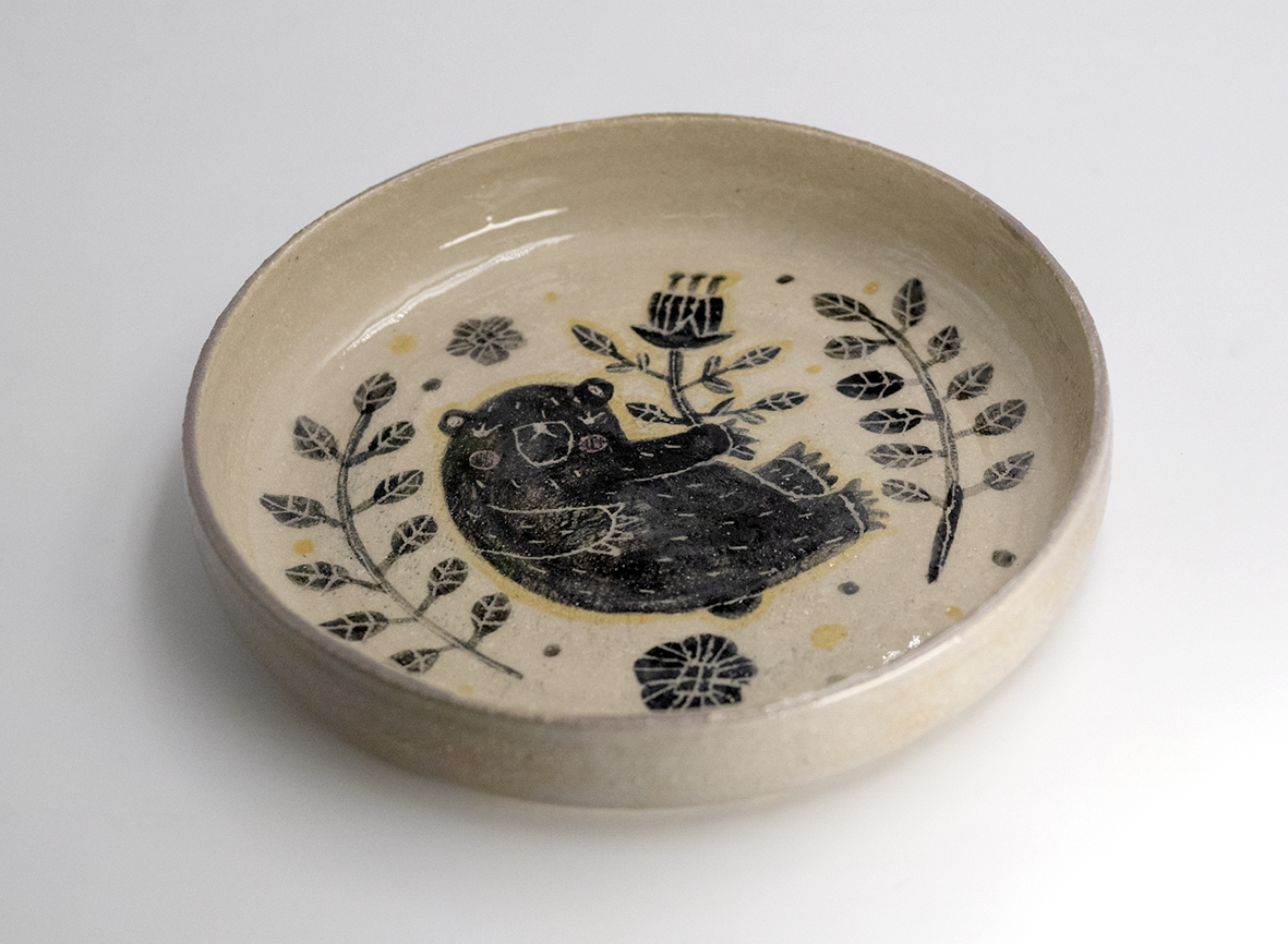 Plates Sgraffito Bear Plate Home & Living etna.com.pe