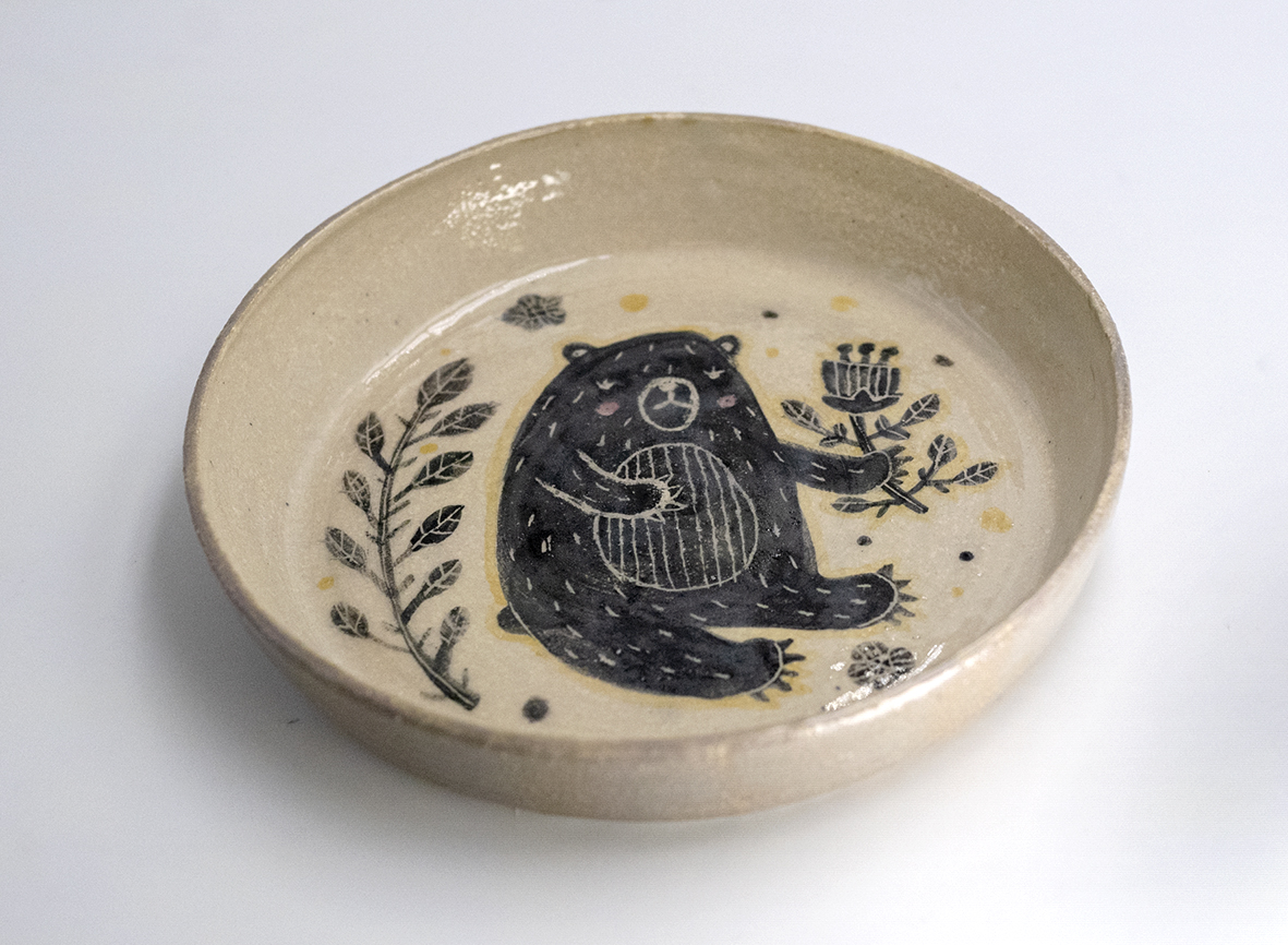 Plates Sgraffito Bear Plate Home & Living etna.com.pe