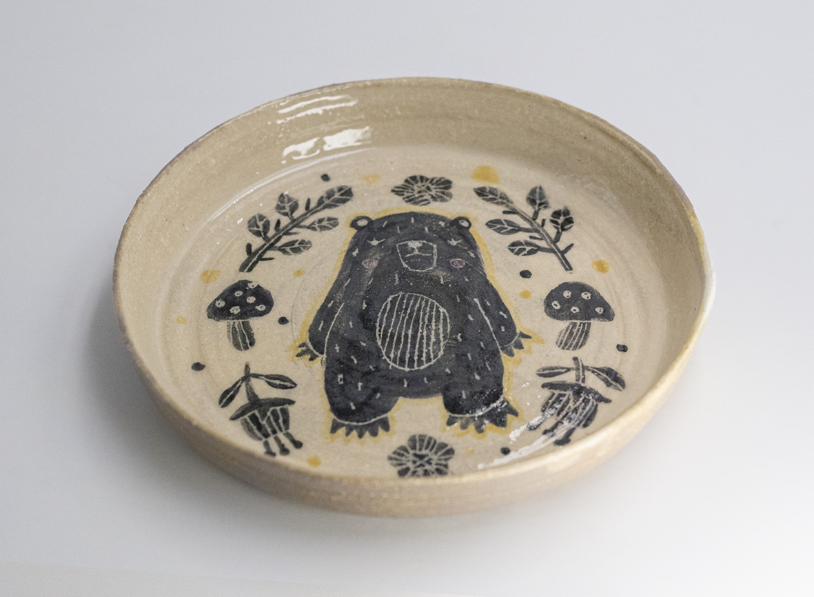 Plates Sgraffito Bear Plate Home & Living etna.com.pe