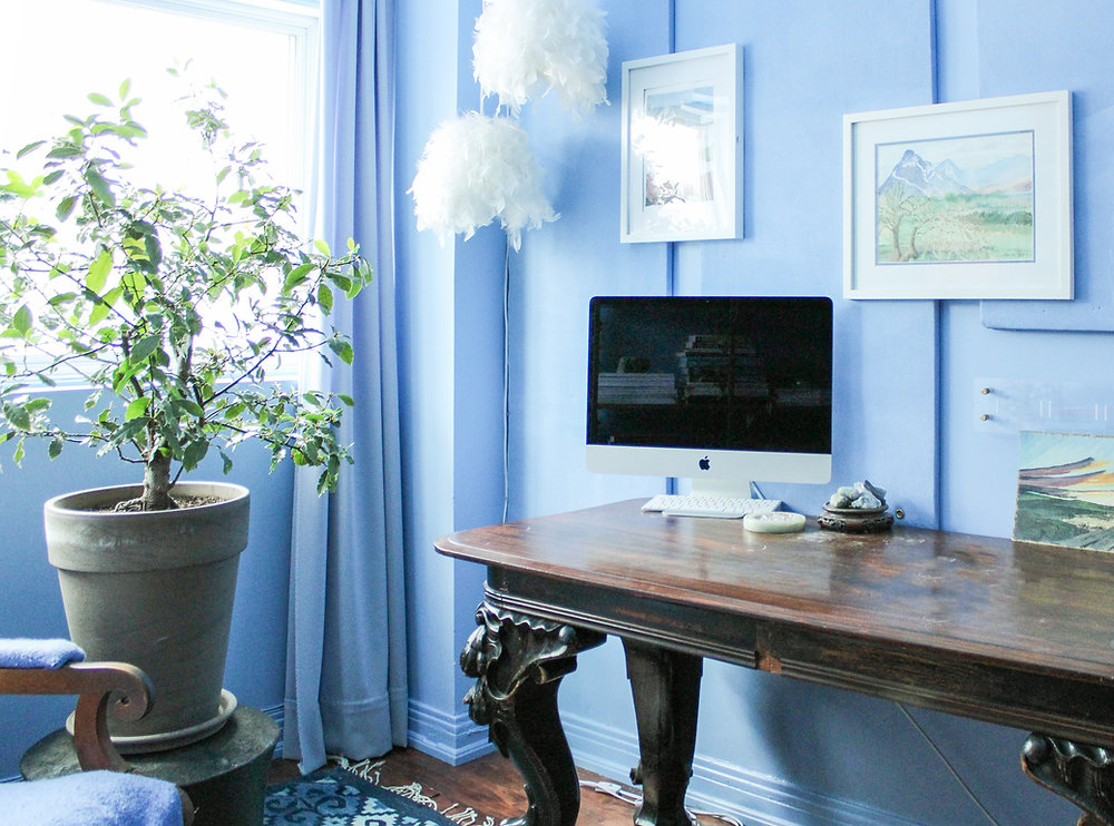 My Home Office Reveal, a periwinkle paradise
