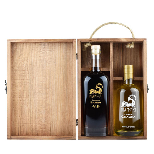 ბრენდი VS და ჭაჭა Single Cask | ხის ყუთით | წარწერის გრავირებით ...