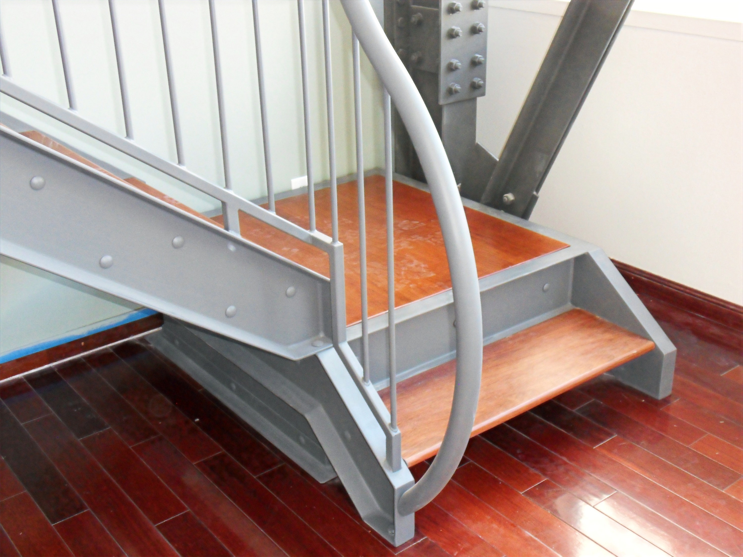Steel Straight Staircase, Modern Steel Stairs | California Custom Iron