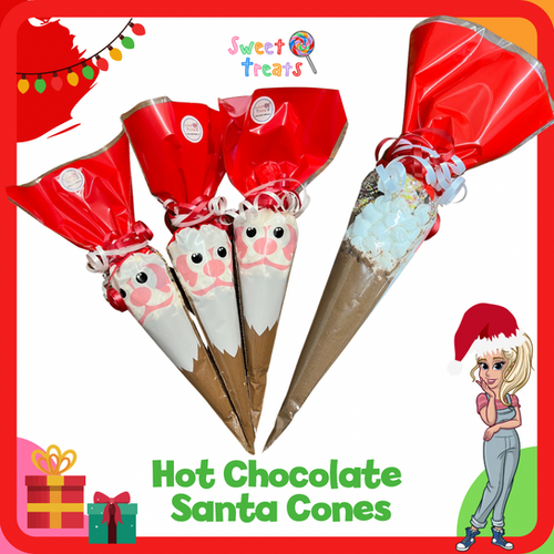Santa Cocoa Cones Rudolph Reindeer Hot Chocolate Cones, Christmas Eve