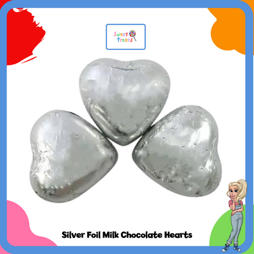 Chocolate Silver Hearts | Sweet Treats | Online Sweet Shop