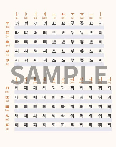 Hangul Double Consonant Chart – Batchim Practice Worksheet