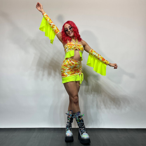 SAMPLE UK 6 (US 2) Inferno X Neon Rave Sleeves | EDGY JAYD