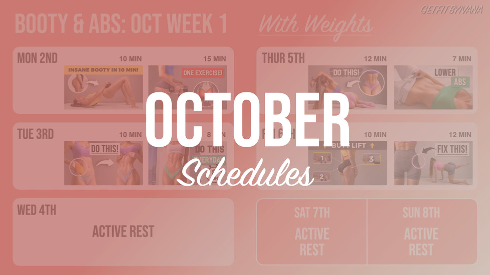 YT WORKOUT SCHEDULES | Getfitbyivana