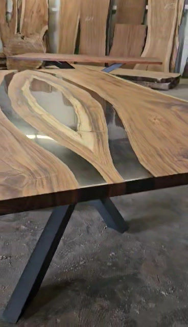 Monkeypod Epoxy River Table "Cat's Eye" | Exotic Wood Depot