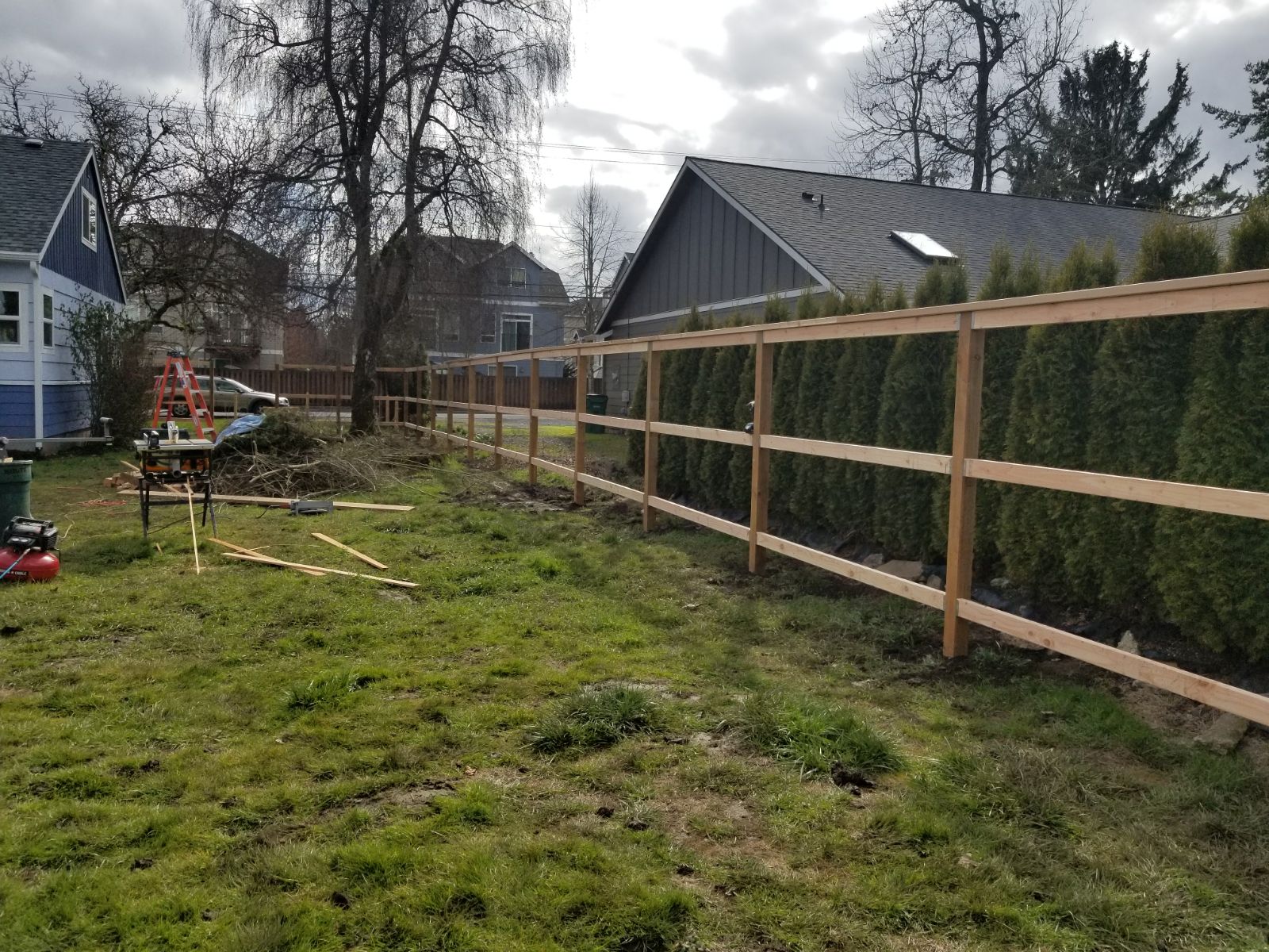timber fence construction