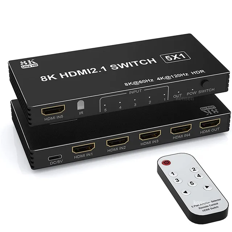 8K HDMI Selector Box 5 in 1