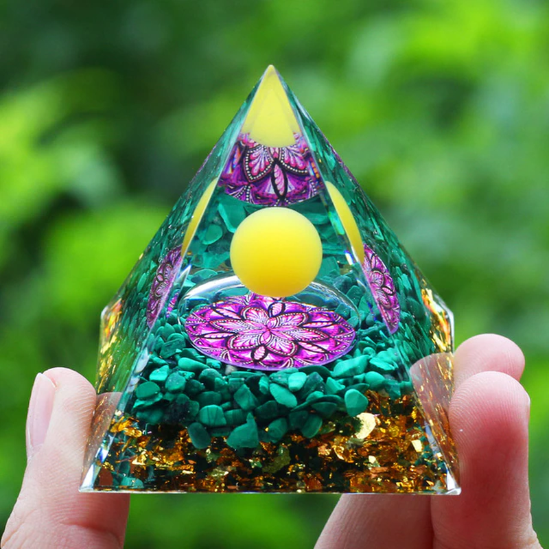Crystals Stone Orgone Pyramid Energy Generator Natural Amethyst Peridot ...