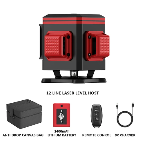 Advanced 3D/4D Laser Level with Remote Control and 360° Self-Leveling ...