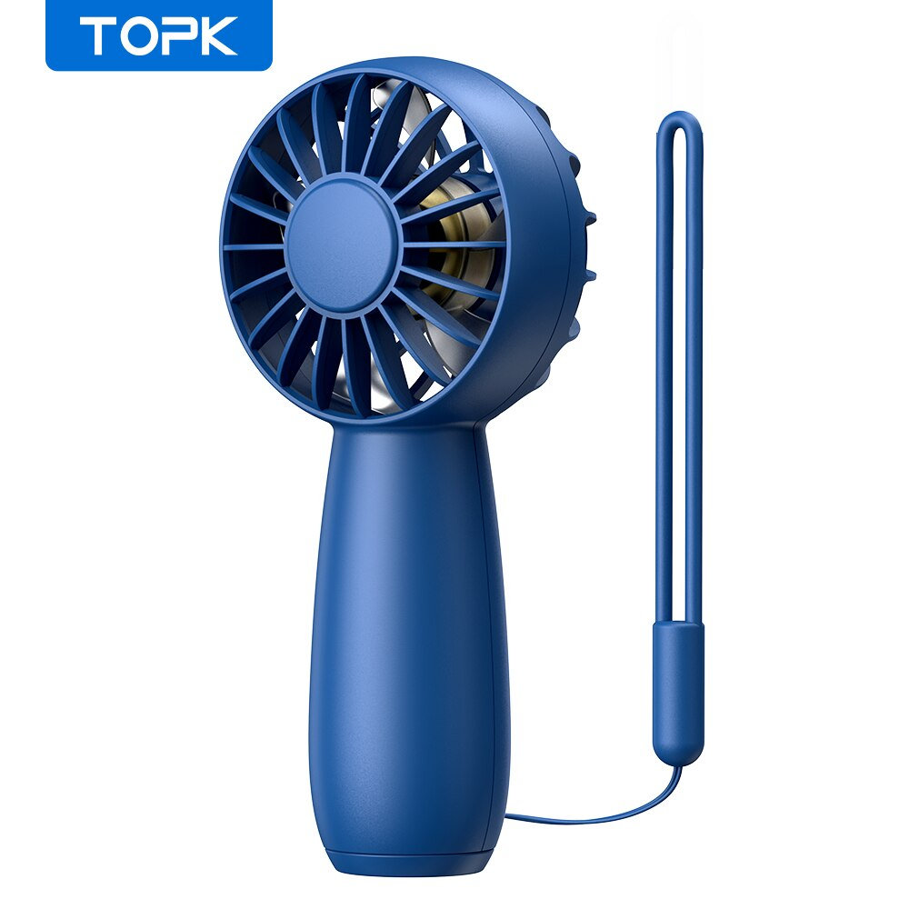 TOPK Handheld Foldable Desk Fan 3 Speed Setting