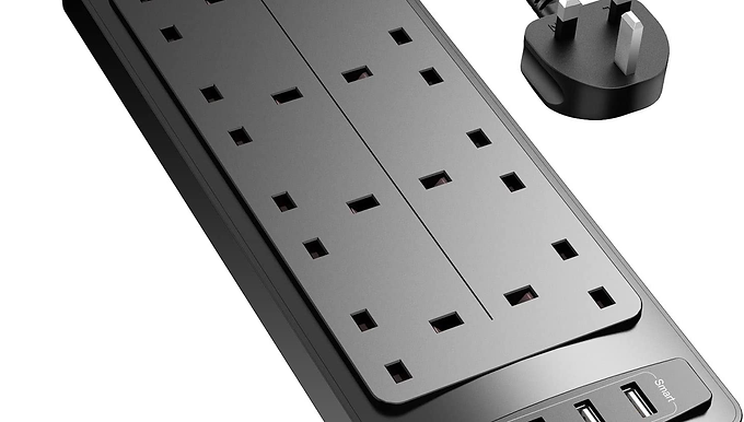 Powerful and Safe Multi-Plug Extension Socket with USB Ports