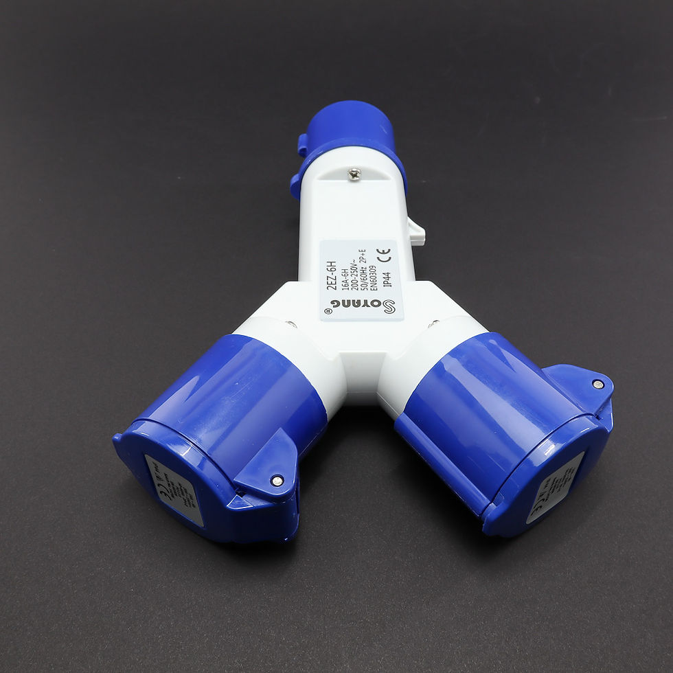 Electric Mains Hook-up Splitter Adapter to 2x 16a Sockets for Camping ...