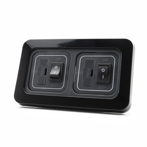 C-Line Gloss Black Double 10a Mains 240v 230v Fused Spur Switch f ...