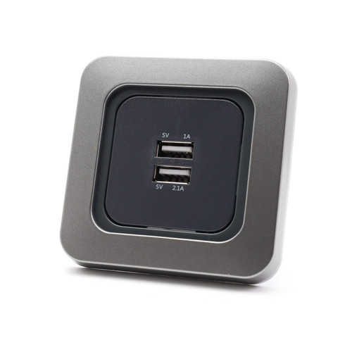 C-Line Single Metal Grey CT Frame w/ Double USB Charing Port | LVA