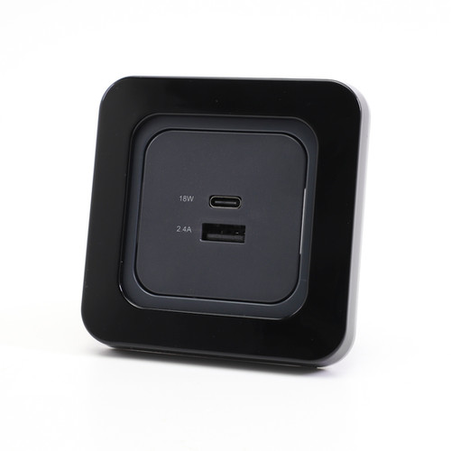 C-Line Single Gloss Black Frame w/ 12v USB-C USB-A Sockets | LVA
