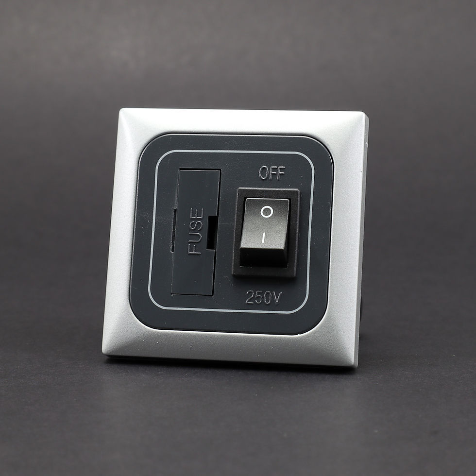 C-Line Silver Frame - 240v Mains Fused Spur Heater Cooker Switch | LVA