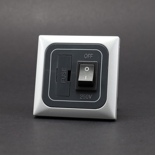 C-Line Silver Frame - 240v Mains Fused Spur Heater Cooker Switch | LVA
