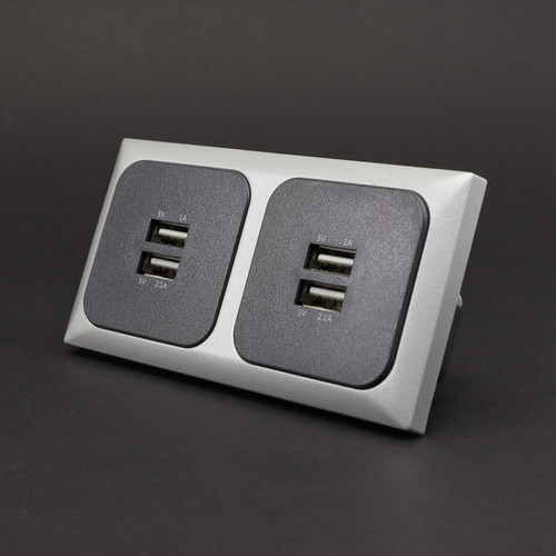 C-Line Silver Frame w/ Double 12v USB Socket for Campervans | LVA