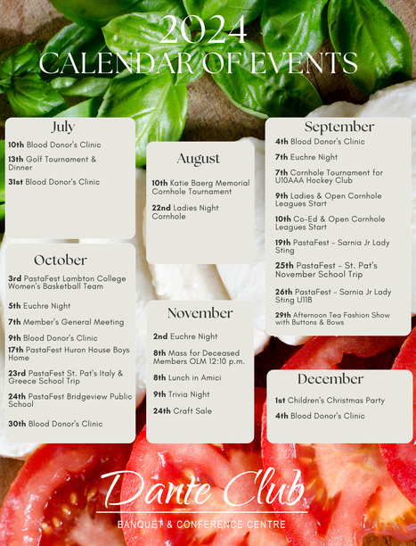 Events Calendar | The Dante Club