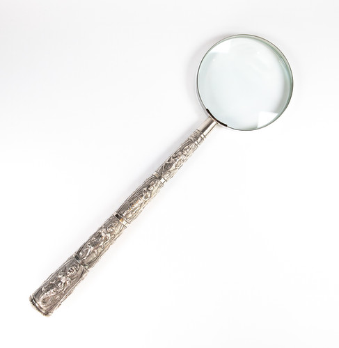 Large Impressive South Indian Silver Magnifying Glass Lord Vishnu ...