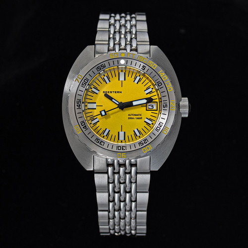 SEESTERN SUB300T, Yellow, NH35, Sapphire, Lume, 200m Diver, Diving ...