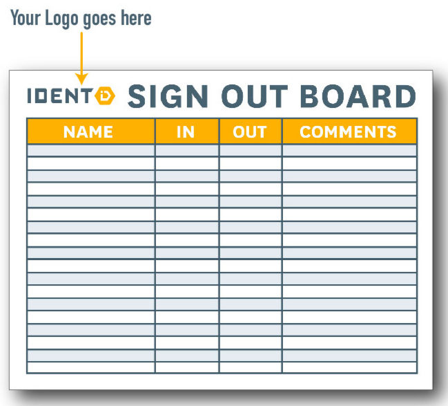 Sign in / Sign out Whiteboard | IDENTSIGNAGE