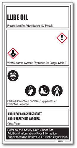 GHSW216 Lube Oil Decal | IDENT Oil & Gas Signage