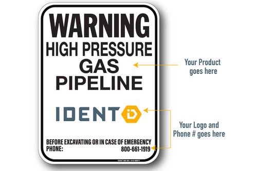 30 x 40 cm Pipeline Signs | IDENT Oil & Gas Signage