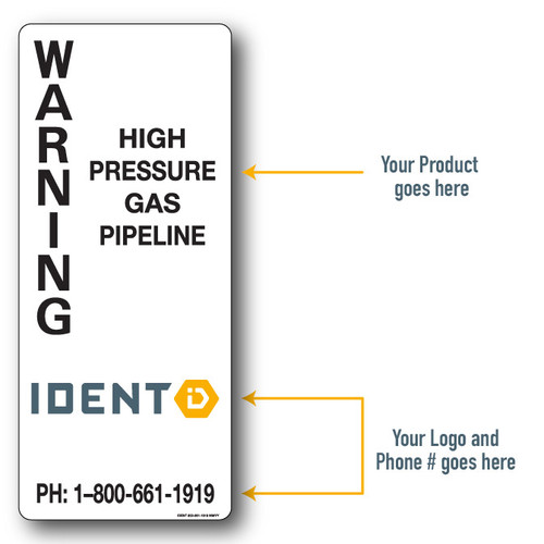 15 x 35 cm Pipeline Signs | IDENTSIGNAGE