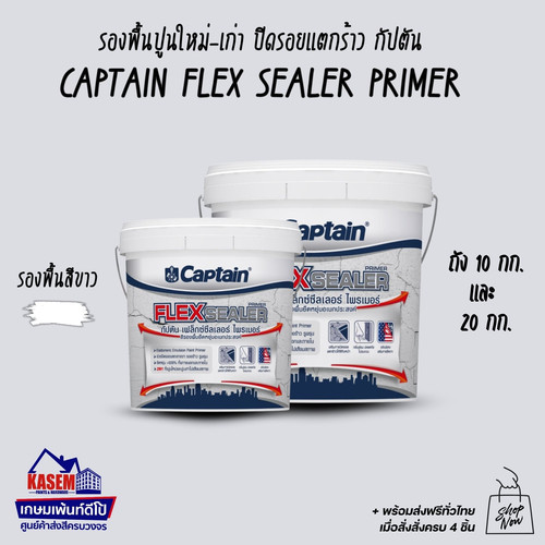 Captain Flex Sealer Primer สีรองพื้นกัปตัน เฟล็กซ์ซีลเลอร์ ปิดรอยร้าว ...