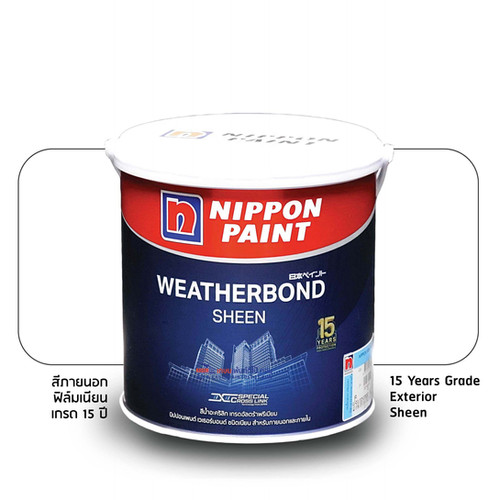 Nippon Weatherbond Sheen White สีนิปปอน เวเธอร์บอนด์ ภายนอก เนียน สีขาว ...